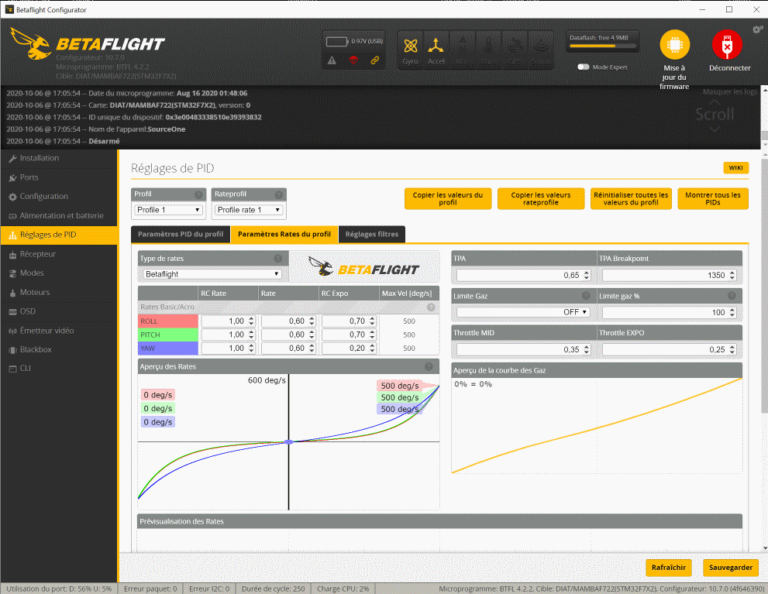 PARAMETRES BETAFLIGHT 4.2 – Domotics.fr – Le labo de Fanf