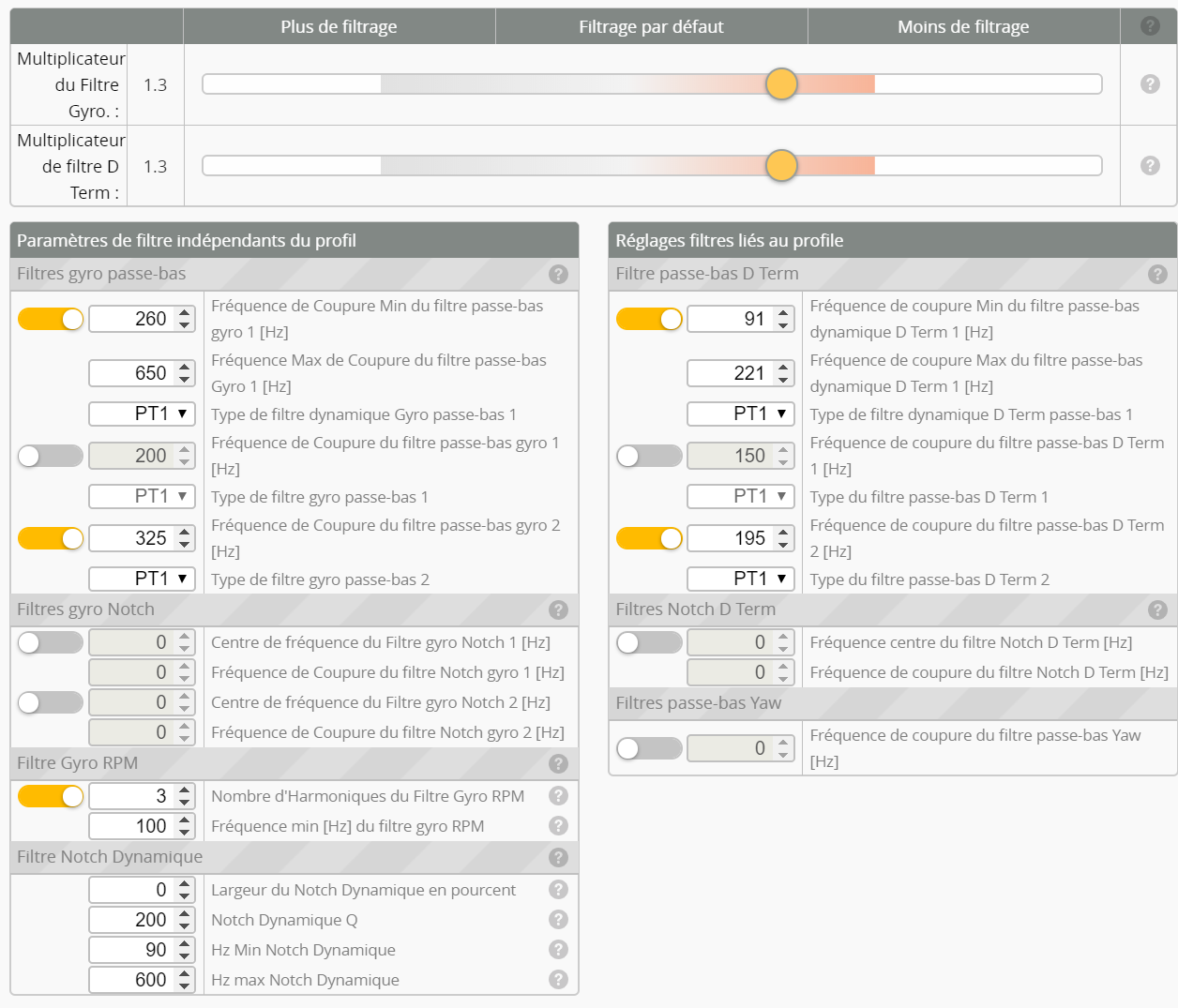 CONFIGURER LE FILTRE RPM FILTER DANS BETAFLIGHT – Domotics.fr – Le labo de Fanf