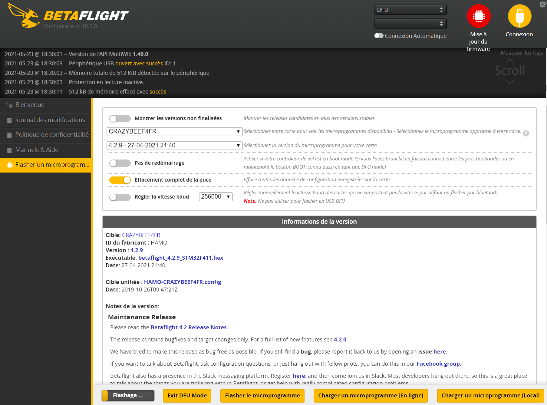 CONFIGURER VOTRE MOBLITE7 AVEC RPM-FILTER et BETAFLIGHT 4.2.8 – Domotics.fr – Le labo de Fanf